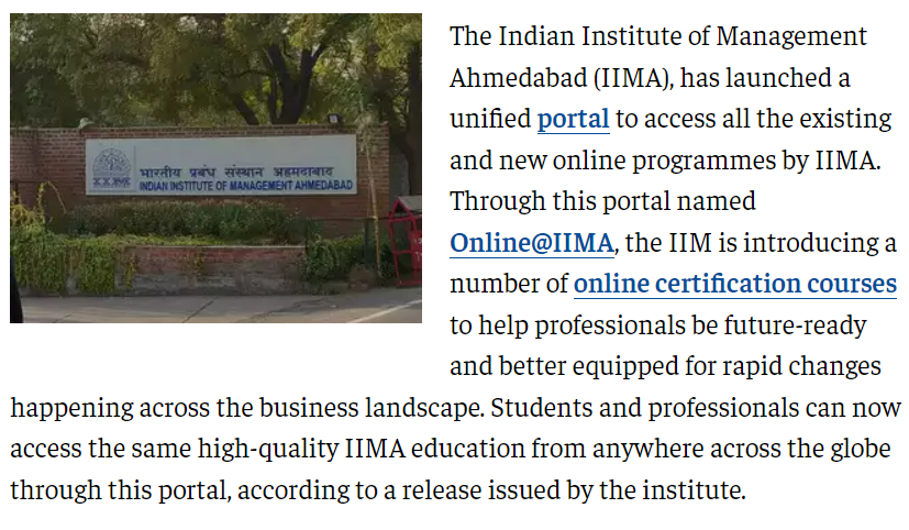 IIM Ahmedabad rolls out open learning platform for students and ...